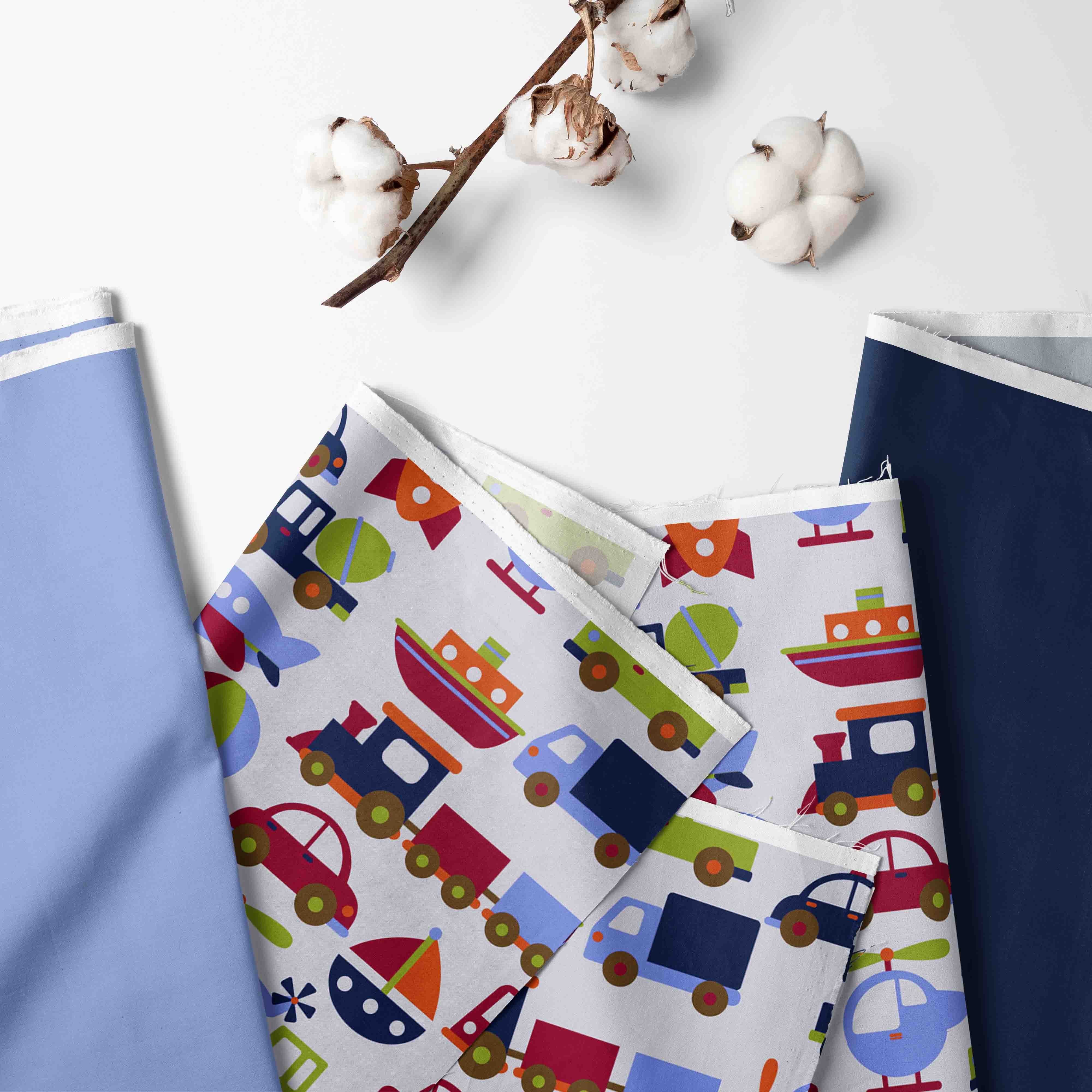 Bacati - Transportation 10-Piece Crib Bedding Set with Crib Rail Guard